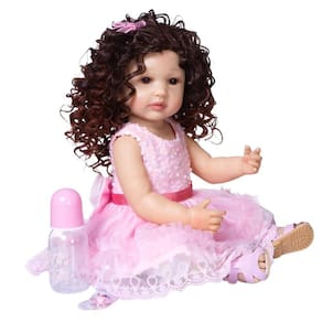 Boneca corpo silicone bebe reborn cabelo cacheado grande | Casas Bahia