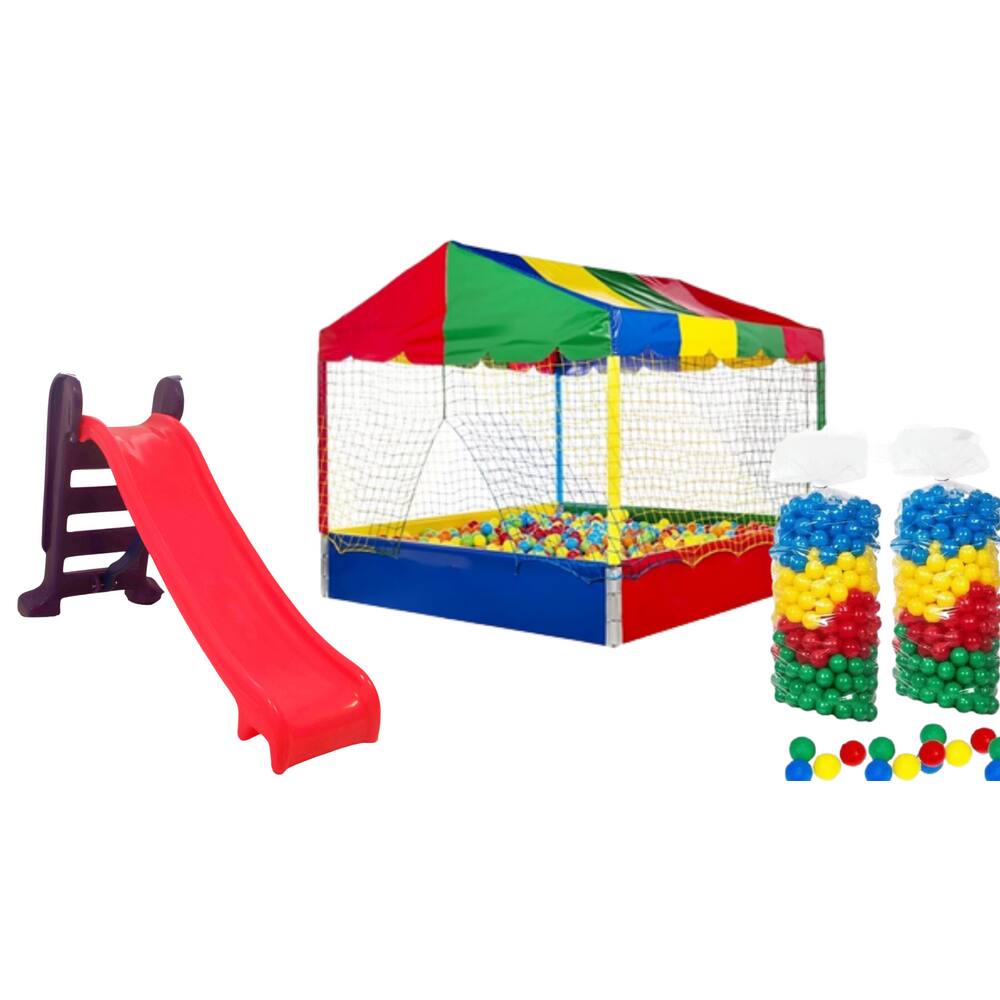 Kit brinquedo playgroud pisina de bolinha quadrada 1 00 escorregador ...