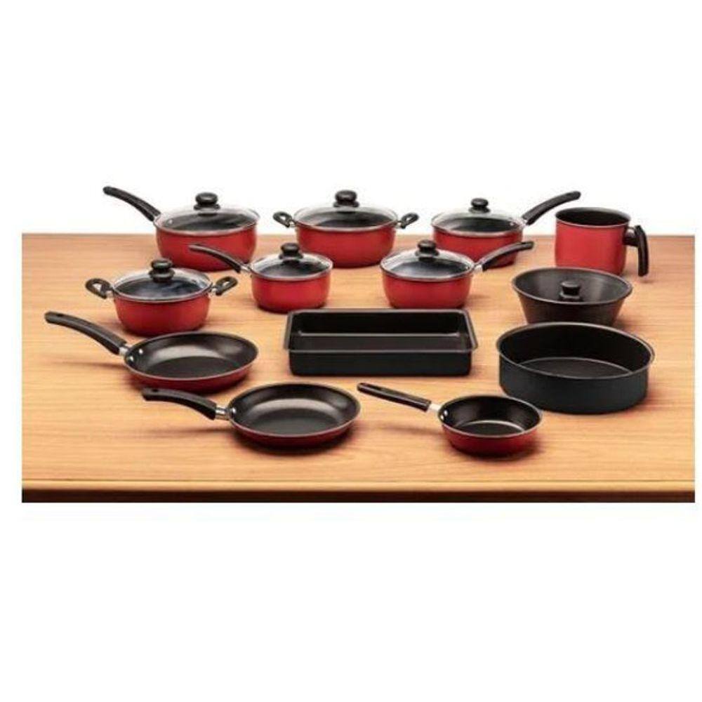 Jogo completo panela teflon | Casas Bahia