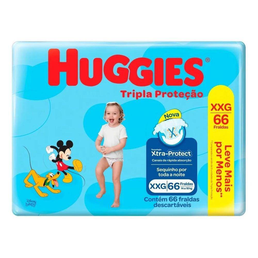 Fralda huggies infantis tripla protecao xxg 66 unidades Black Friday ...