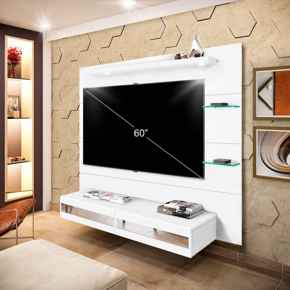 Prateleira de vidro tv de 50 polegadas | Casas Bahia