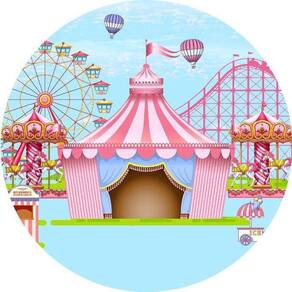 Painel redondo circo rosa | Casas Bahia