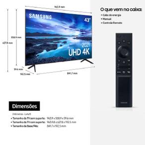 Smart TV 4K Samsung 50" UN50AU7700 | Casas Bahia
