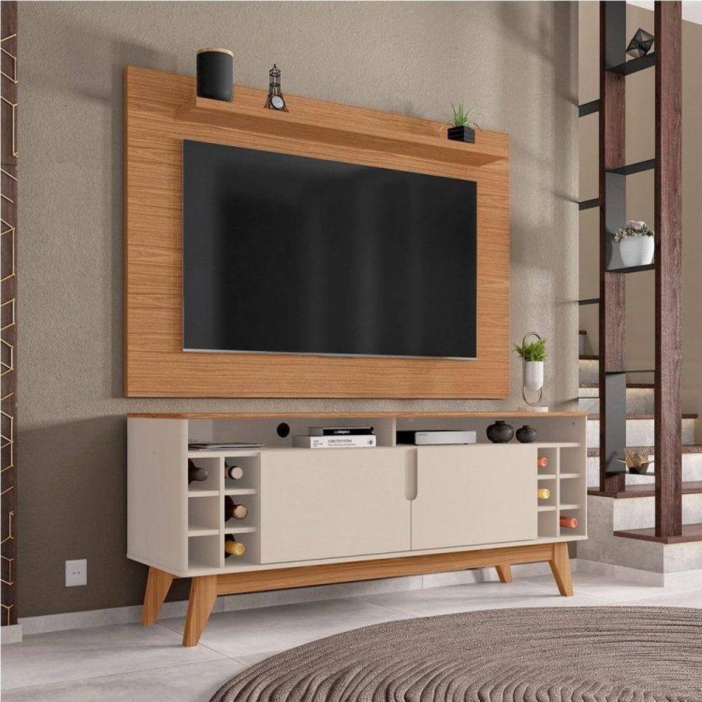 Rack retro com painel e adega | Casas Bahia