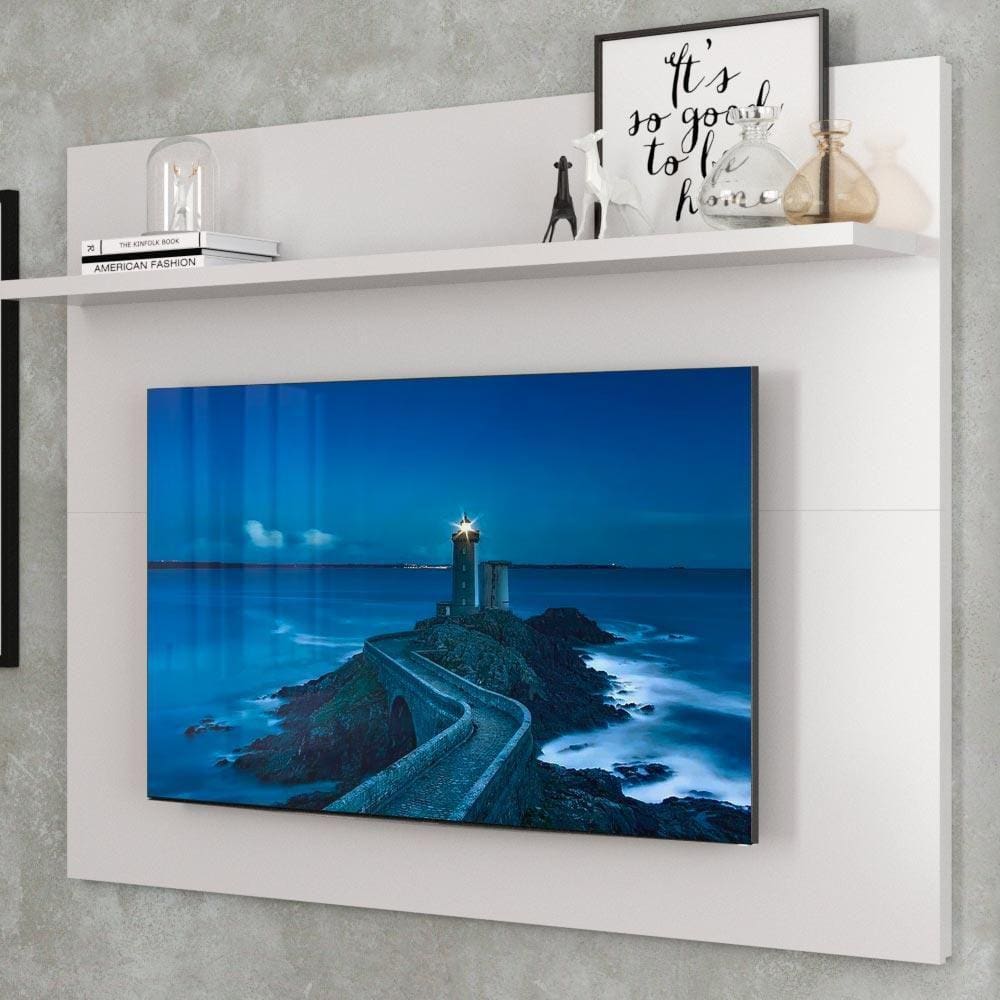 Painel quarto tv 43 polegadas branco | Casas Bahia