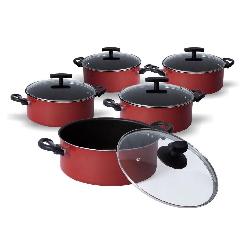 Jogo com 5 panela teflon | Casas Bahia