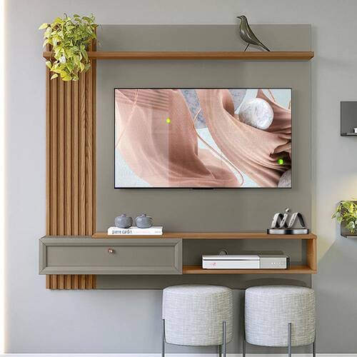 Painel Para TV 55 Polegadas Ripado Amêndoa | Casas Bahia
