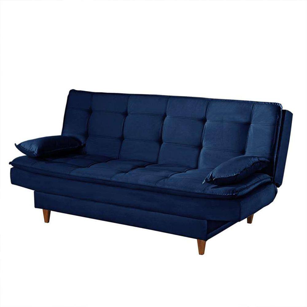 Sofa cama premium suede azul | Casas Bahia