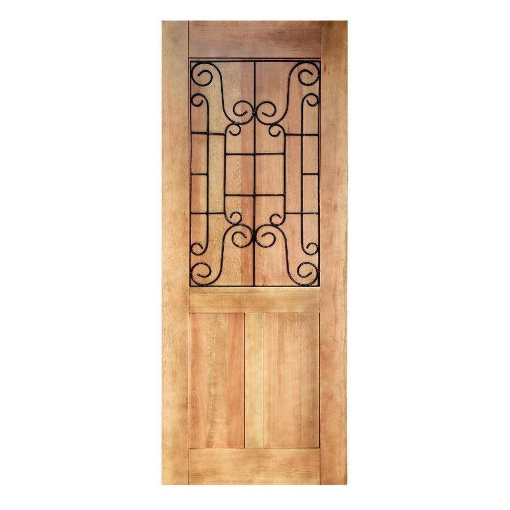 Porta madeira macica realeza com grade cedro arana | Casas Bahia