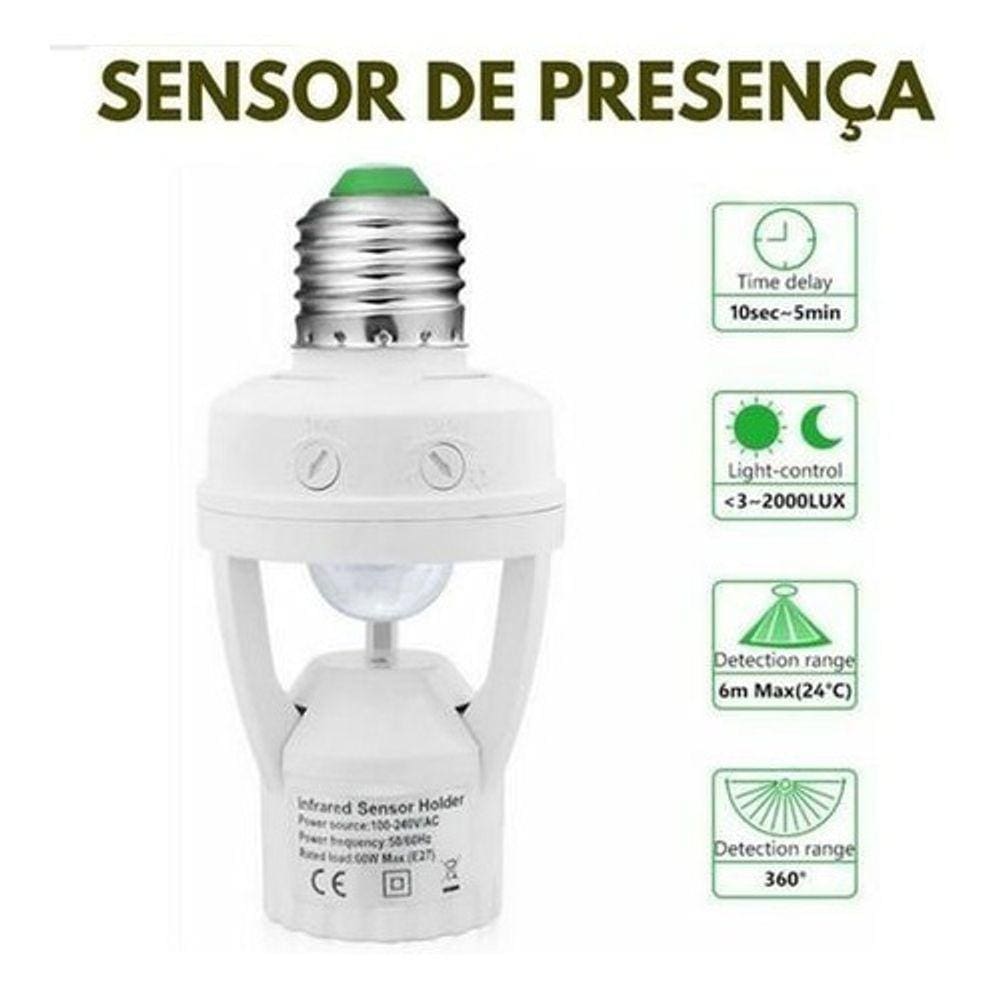 Sensor presenca infravermelho e27 lampada comuns e led fotocelula power ...