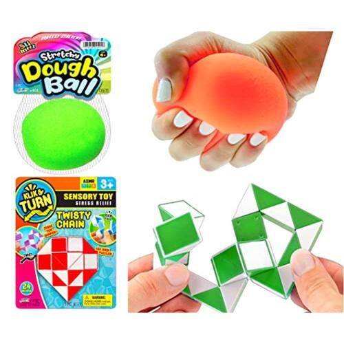 JA-RU Dough Ball and Twist Snake Puzzle Magic Speed Cube Fidget Toy (2 ...