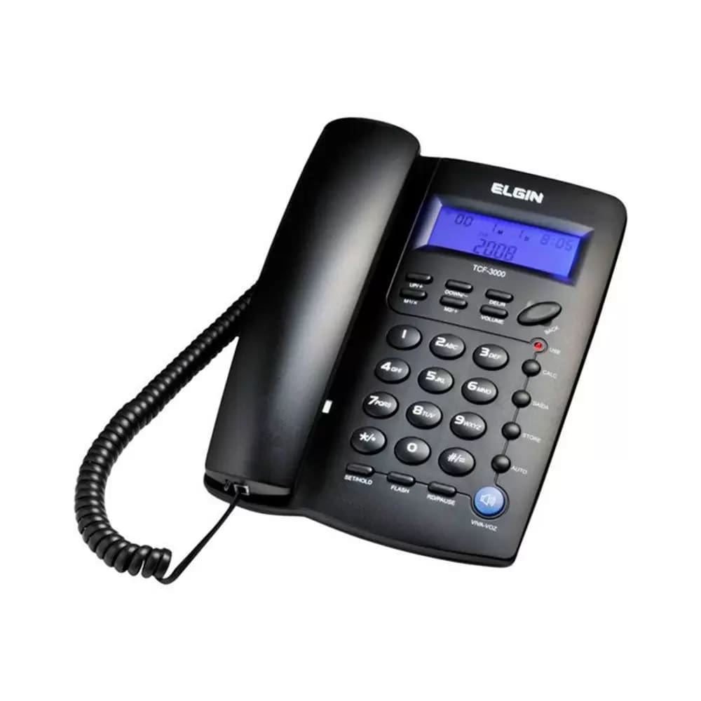 Telefone fixo preto dtmf fsk casa com fio id do chamador telefone casa ...