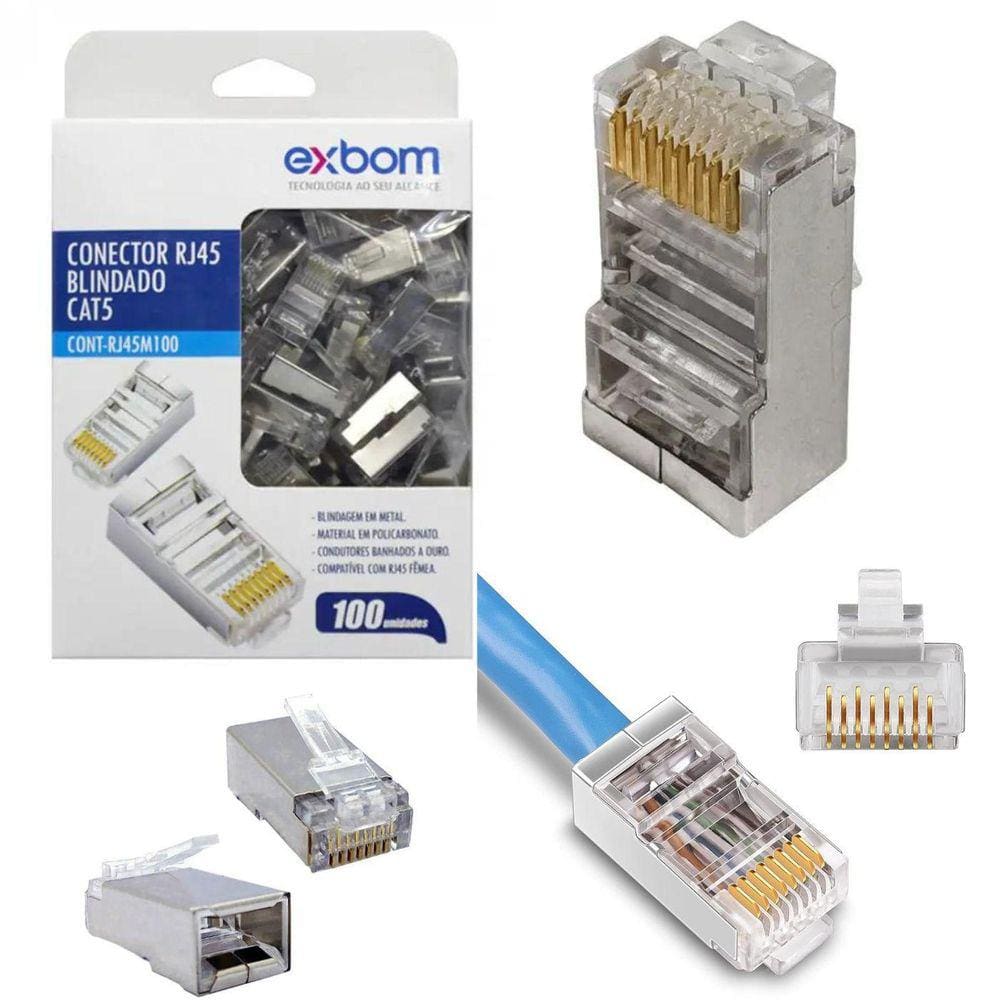 Conector macho blindado rj45 Black Friday | Vale Pix - Casas Bahia
