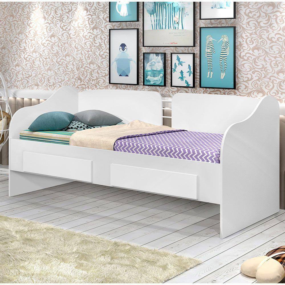Sofa cama com gaveta branco | Casas Bahia