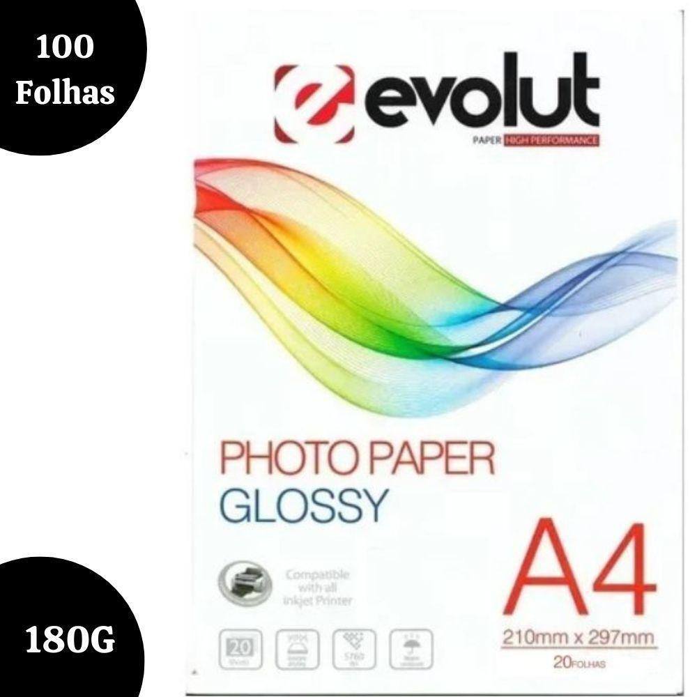 Papel foto 180g a4 glossy com 100 folhas | Black Friday Casas Bahia