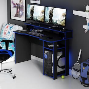 Mesa gamer azul multimoveis | Casas Bahia