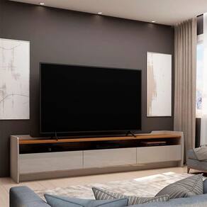 Rack com painel tv ate 70 polegadas sublime 220 gelius moveis off white ...