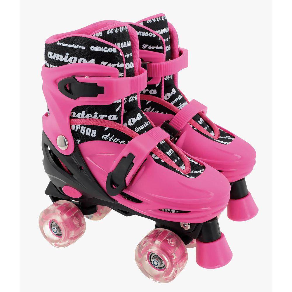 Patins judy menina pink roller | Casas Bahia