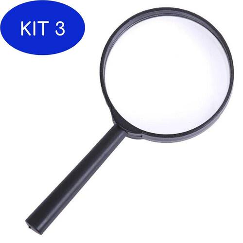 Kit 3 Lupa 75 Mm Glass Preta | Casas Bahia