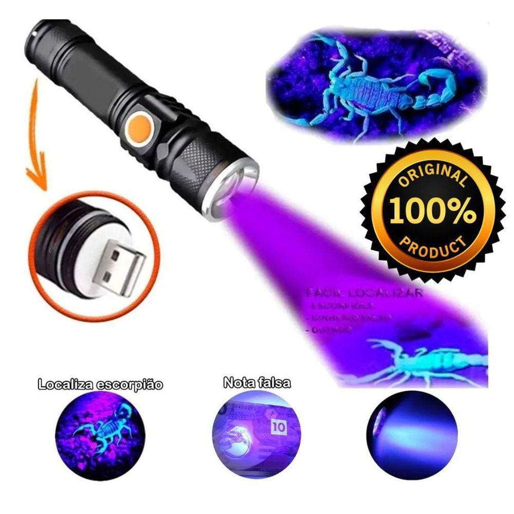 Lanterna led ultravioleta potente luz negra uv potente Black Friday ...