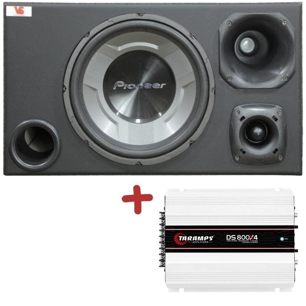 Caixa trio sub pioneer ts w311 400wrms 12 pol driver tweeter | Casas Bahia