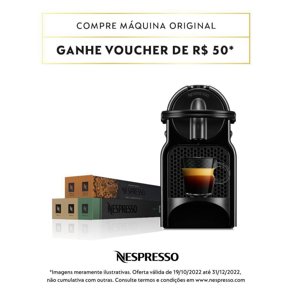 Cafeteira nespresso inissia preta 220v 50 capsula cafe equilibrado ...