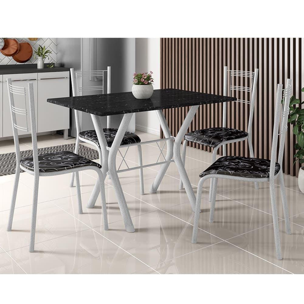 Mesa de granito retangular com 4 cadeira | Casas Bahia