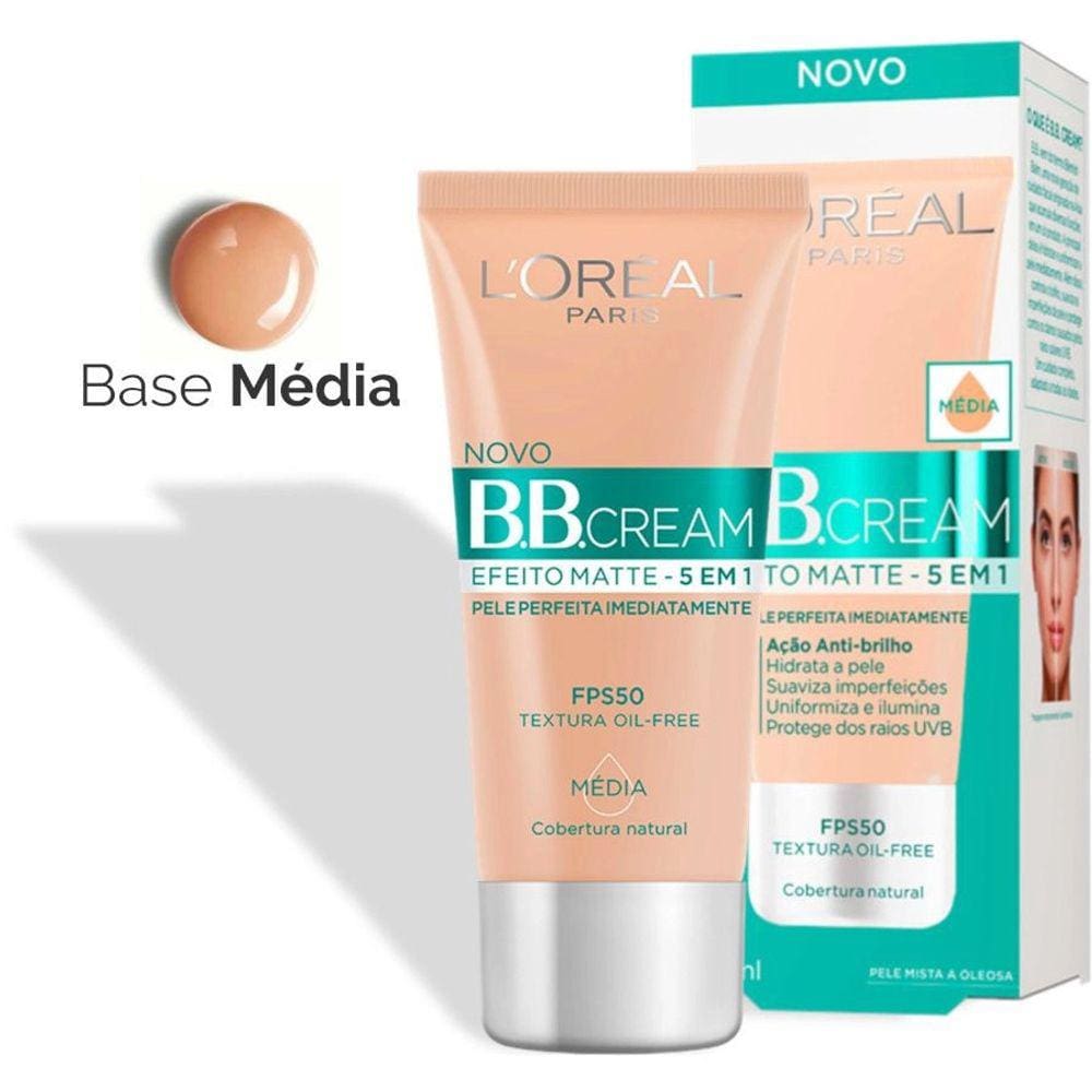 Base facial bb cream l oreal paris efeito matte | Casas Bahia