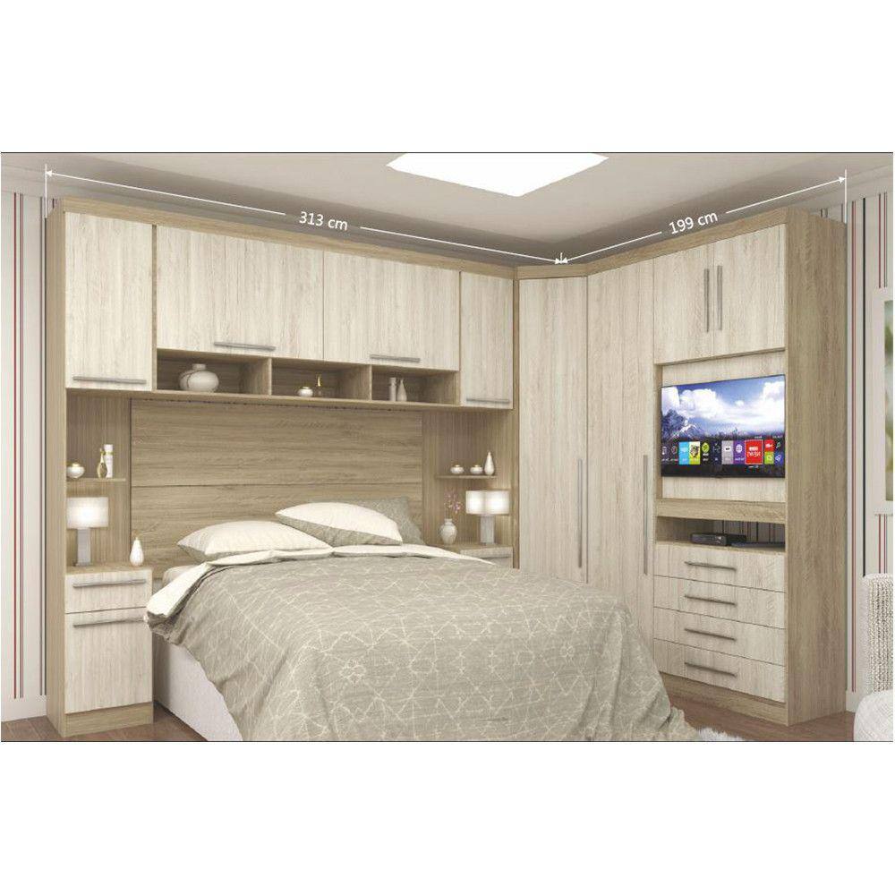 Guarda roupa solteiro modulado master 3 porta e 2 gaveta internas ...