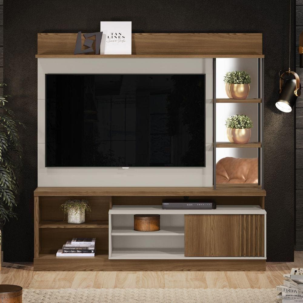 Painel e rack freijo | Casas Bahia