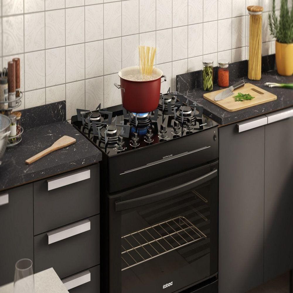 Fogao embutir 5 bocas mesa vidro a gas | Casas Bahia