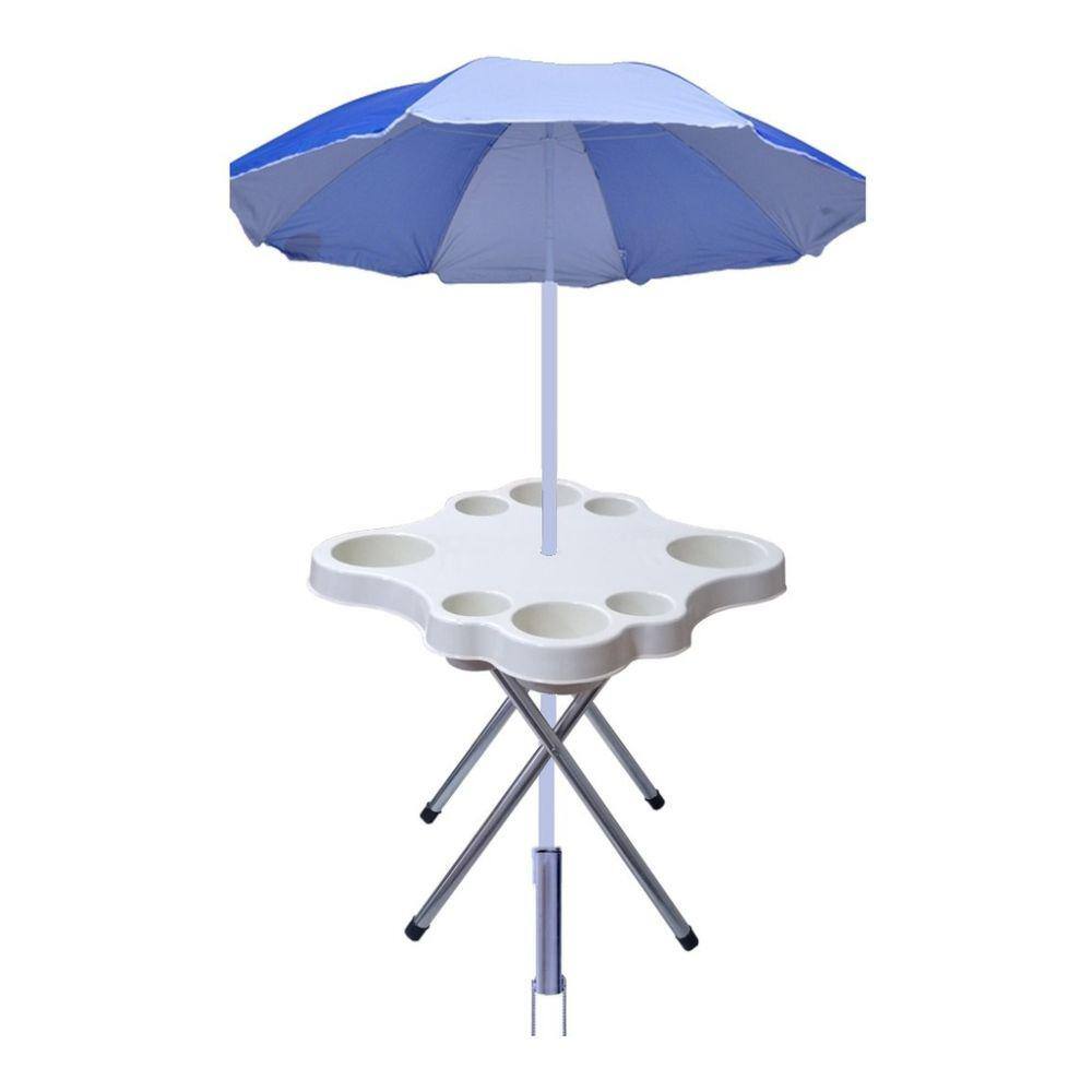 Kit mesa desmontavel com guarda sol praia | Casas Bahia