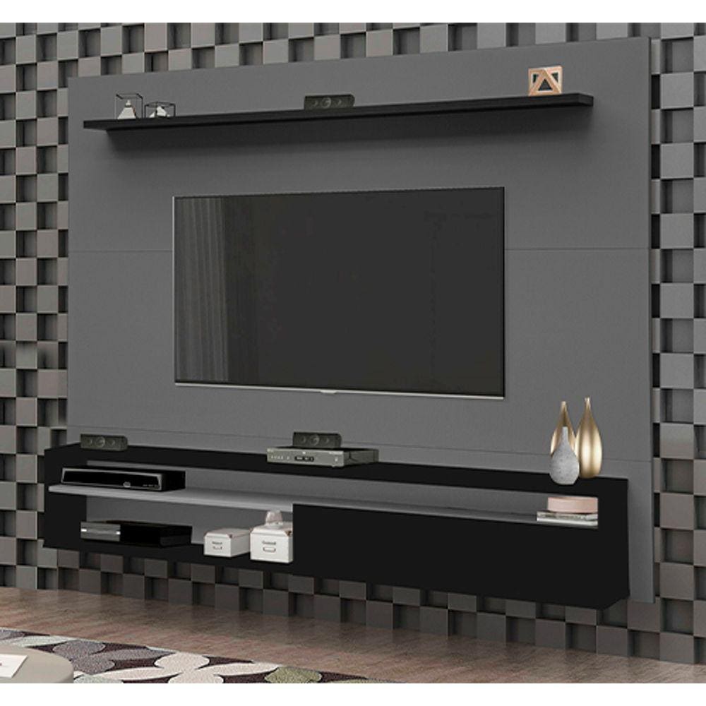 PAINEL DE TV COM RACK CINZA | Casas Bahia