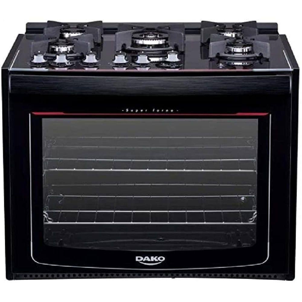 Fogao embutir 4 bocas turbo glass dako preto bivolt | Casas Bahia