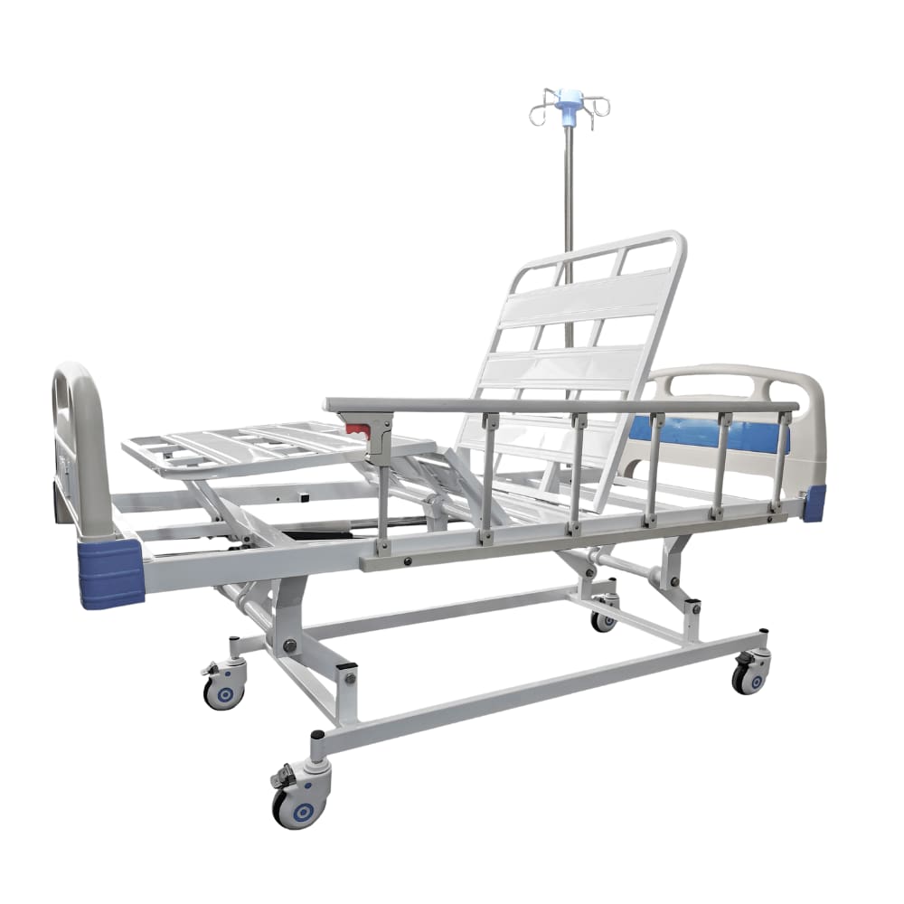 Cama Hospitalar Manual Articulável e Elevável com Grades e Rodas modelo ...