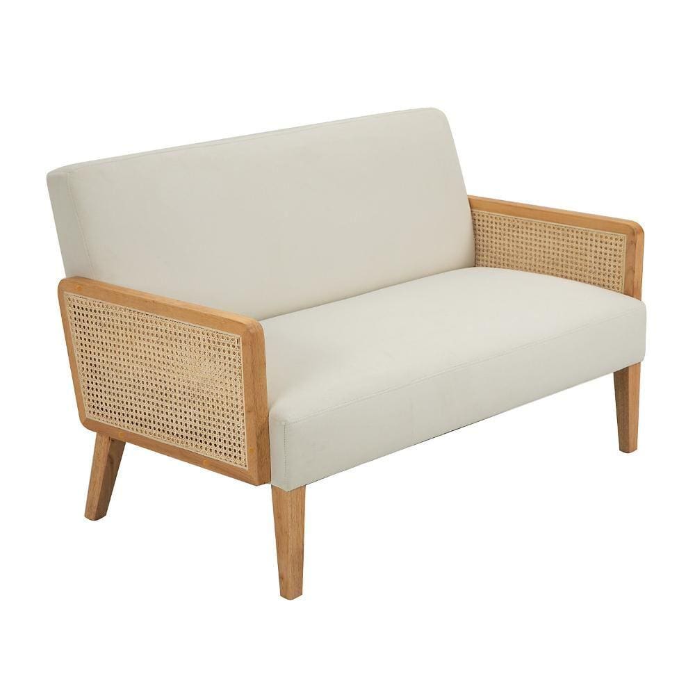 Sofa bege e grafitw | Casas Bahia