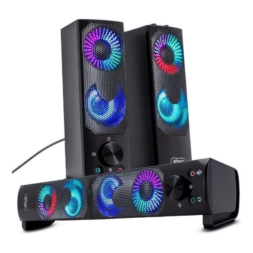 Caixa som pc gamer led preta caixa notebook subwoofer usb kp6041 ...