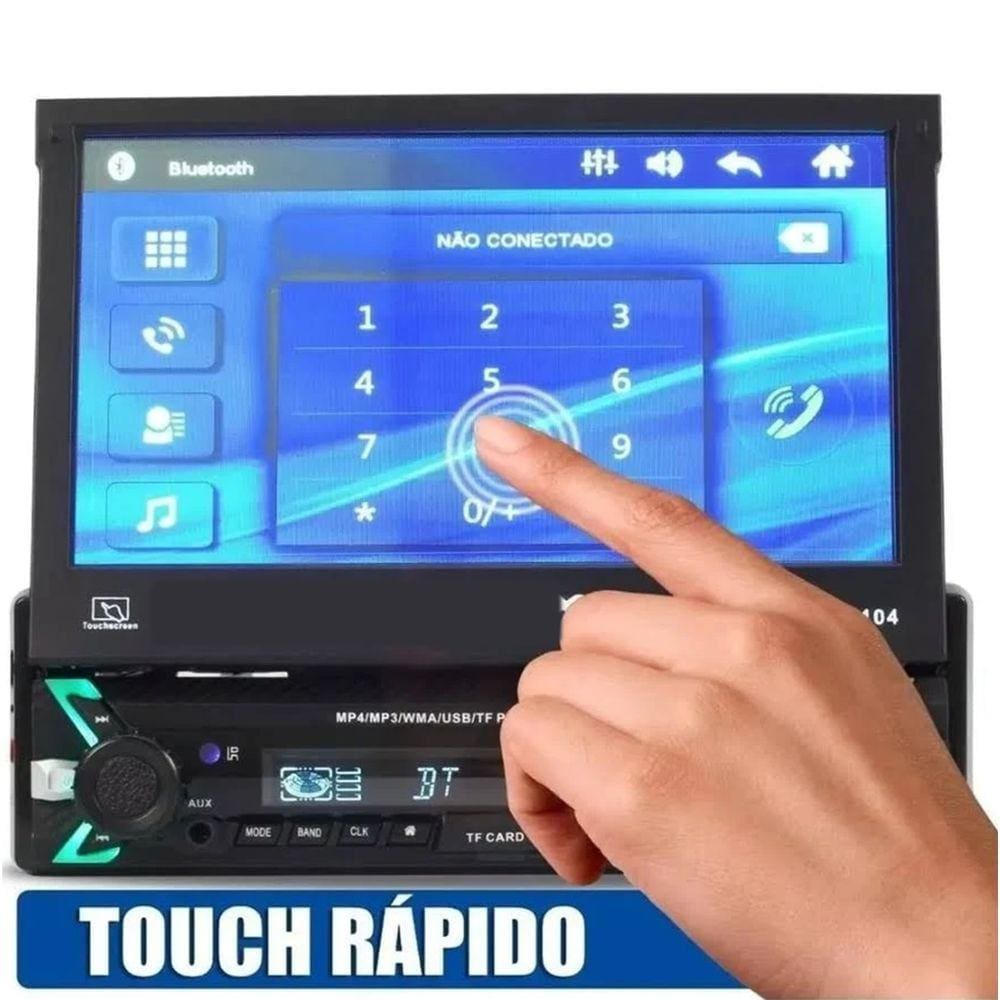 Central multimidia automotivo tela retratil | Casas Bahia