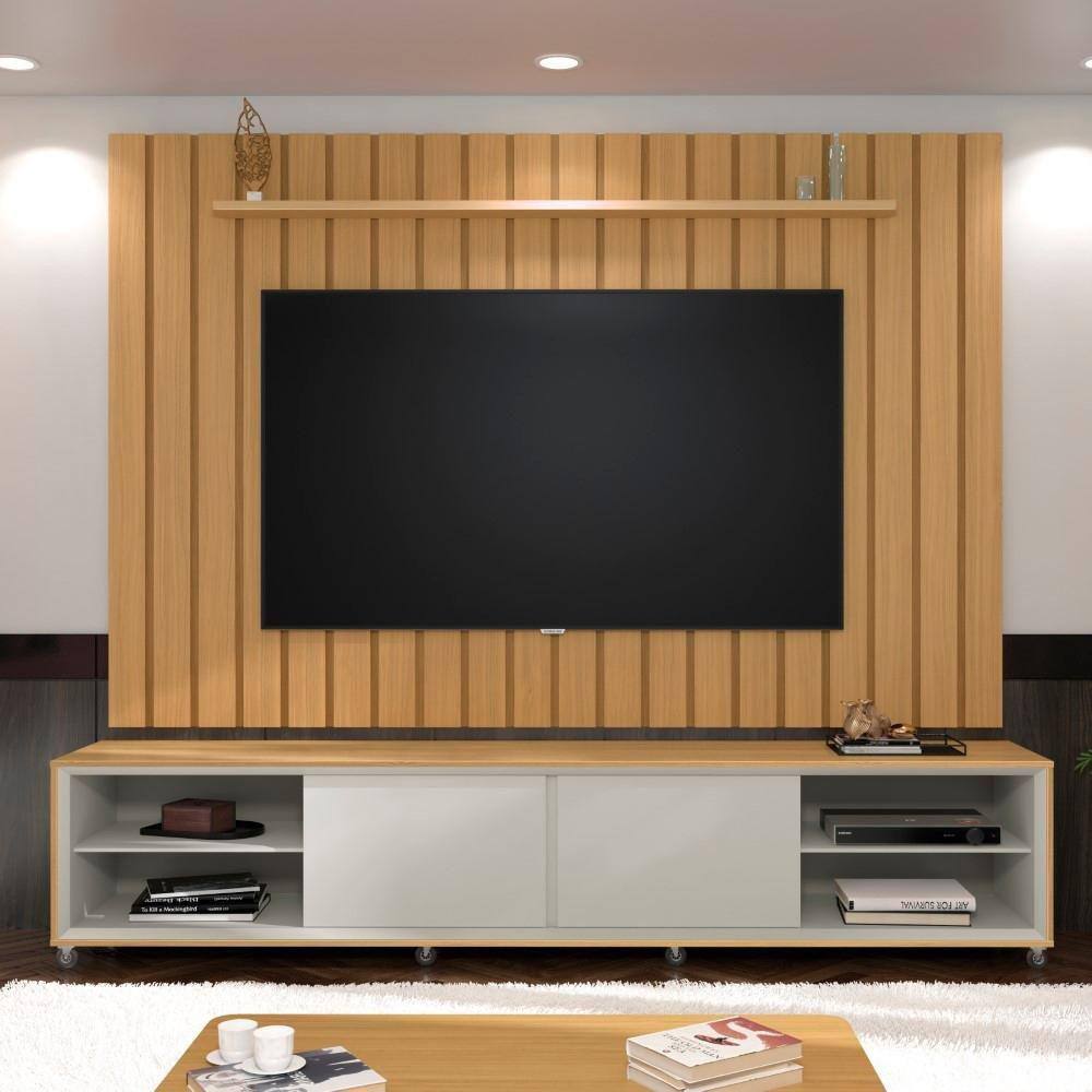 Rack ripado com painel tv 75 | Casas Bahia
