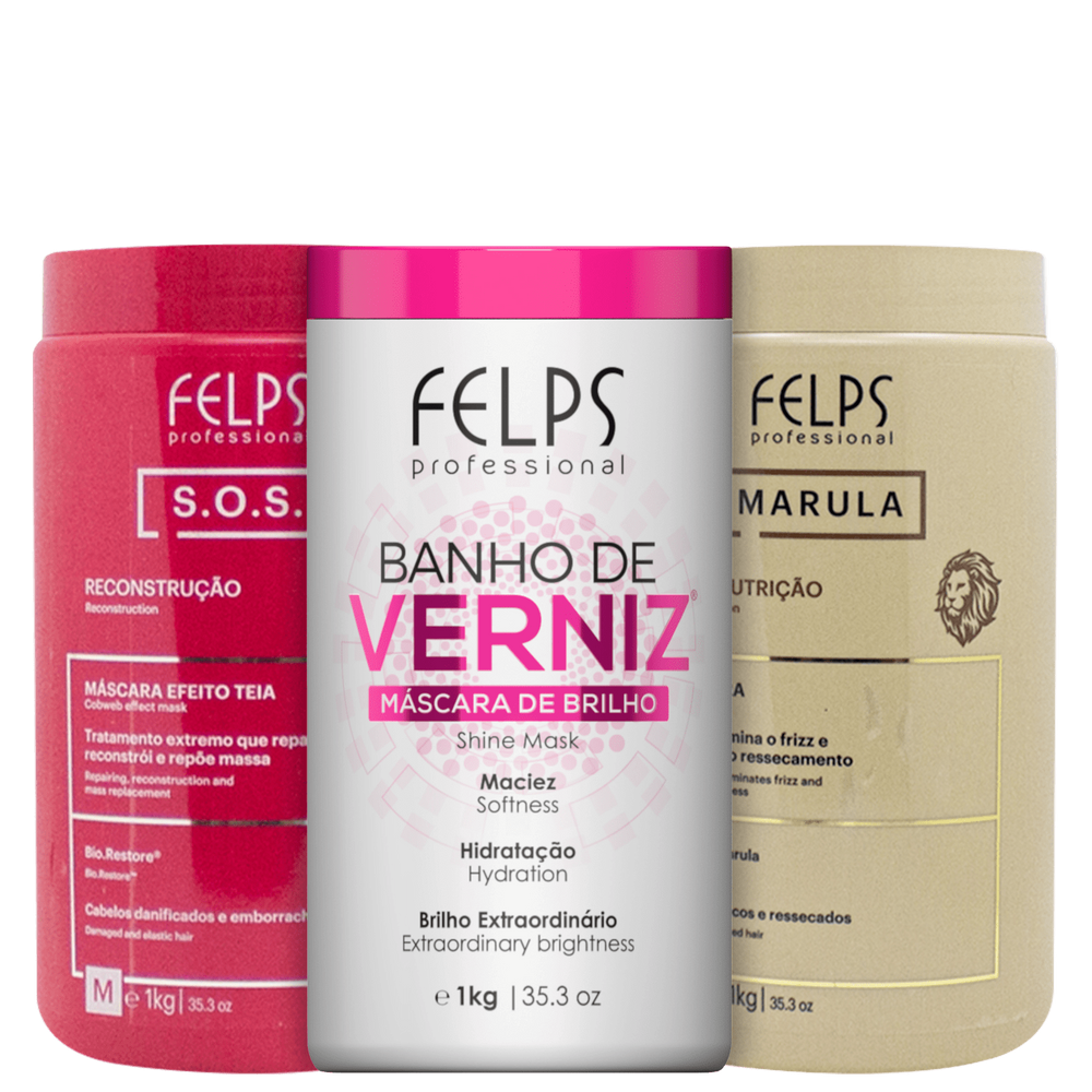 Kit felps profissional trio cronograma capilar 3 produtos | Casas Bahia