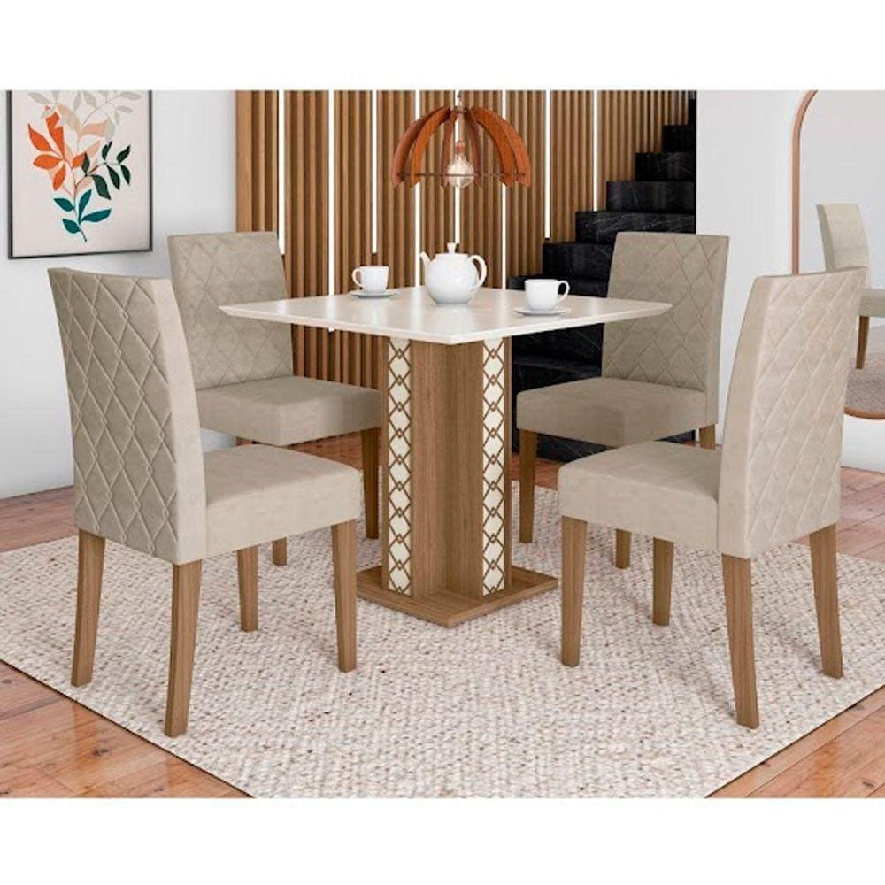 Conjunto mesa jantar jade c 6 cadeira 1 70x0 90 pas palito white rv moveis | Casas Bahia