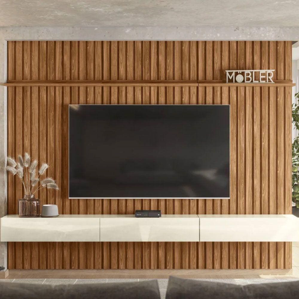 Papel parede painel ripado | Casas Bahia