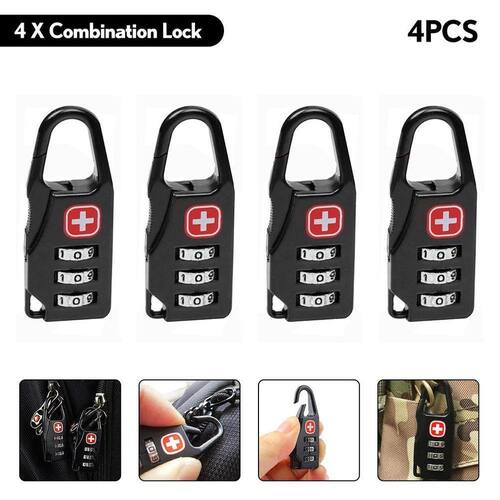 4 Cadeados De Mala Com Senha Mochila Três Códigos | Casas Bahia