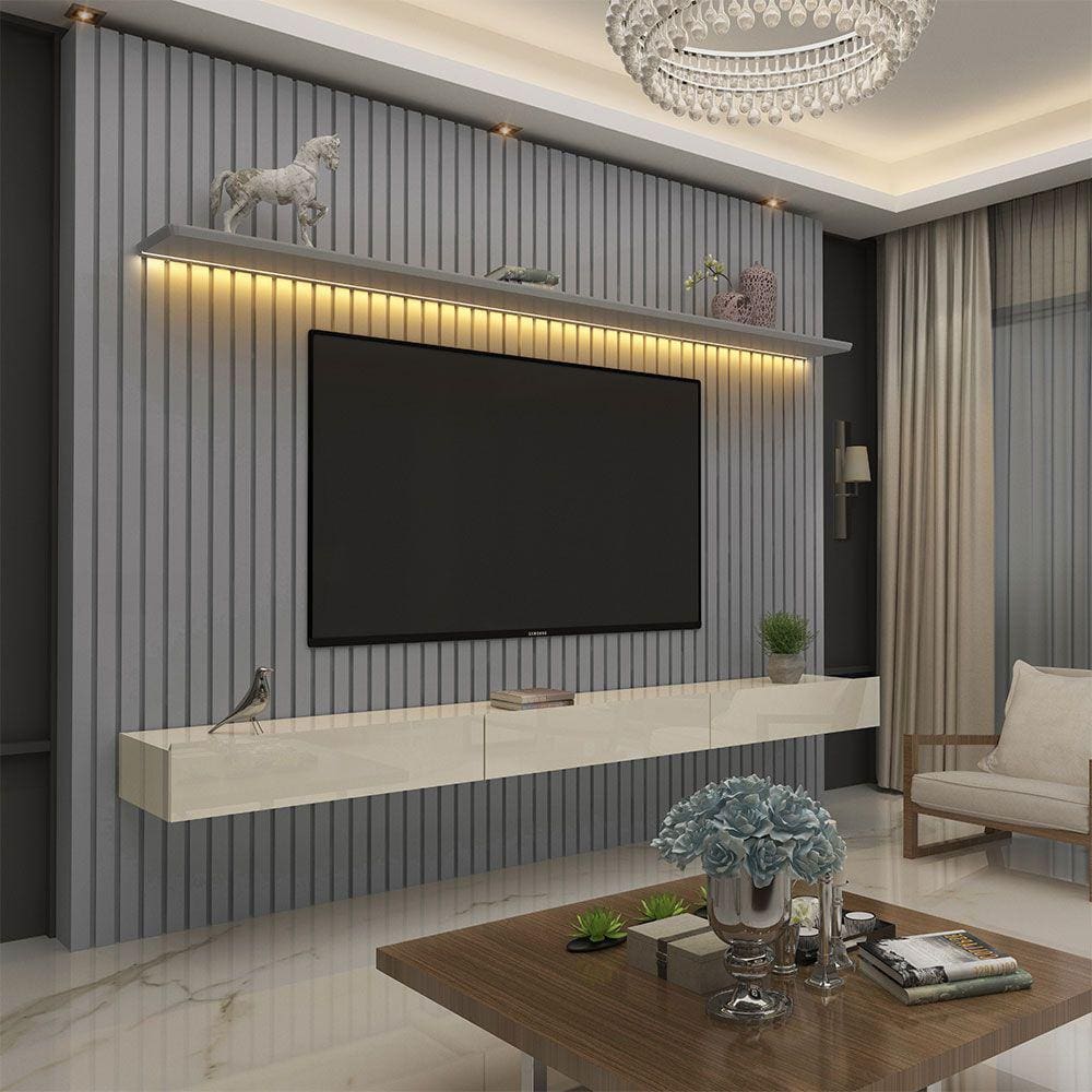 Painel ripado cinza | Casas Bahia