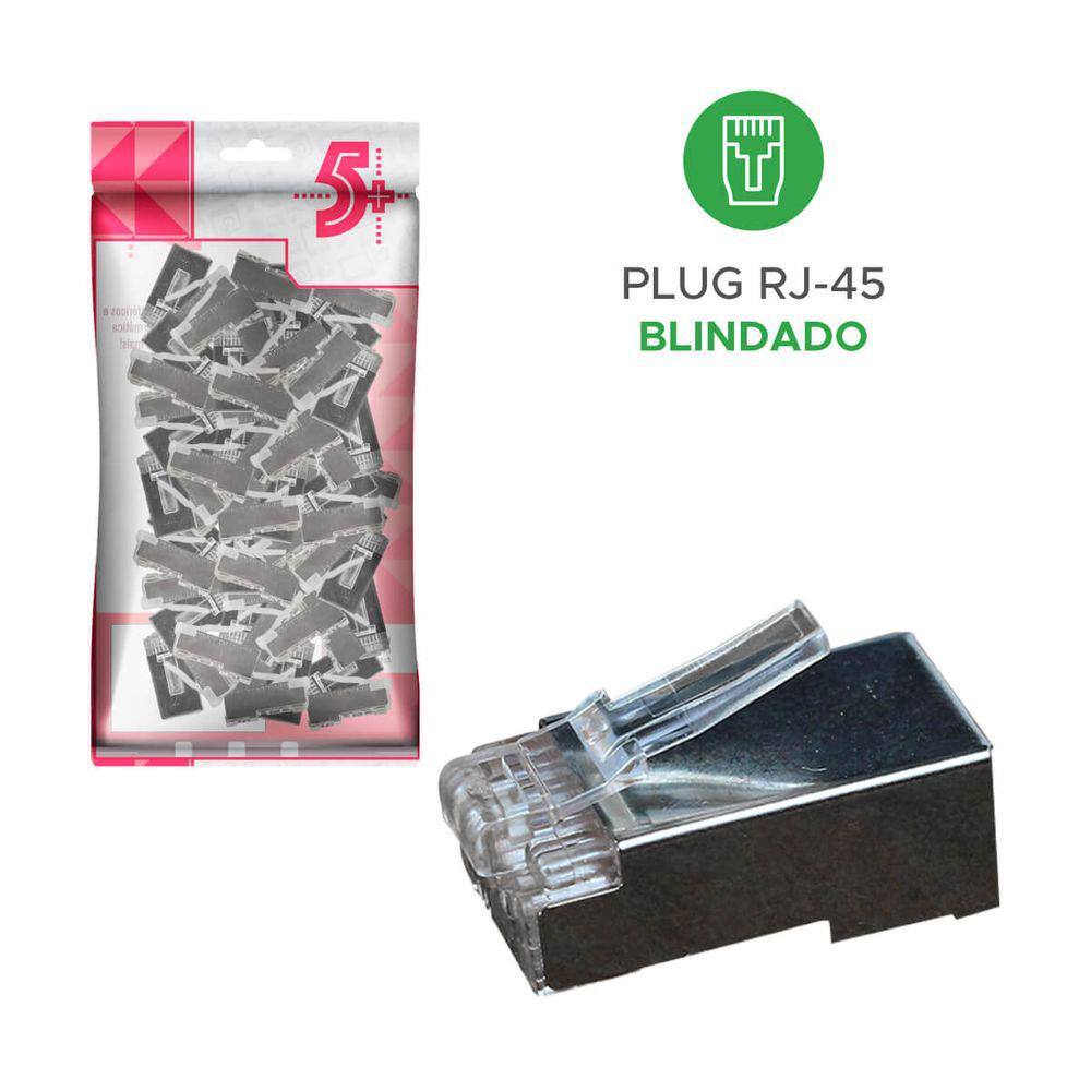 Conector rj45 cat6 blindado | Casas Bahia