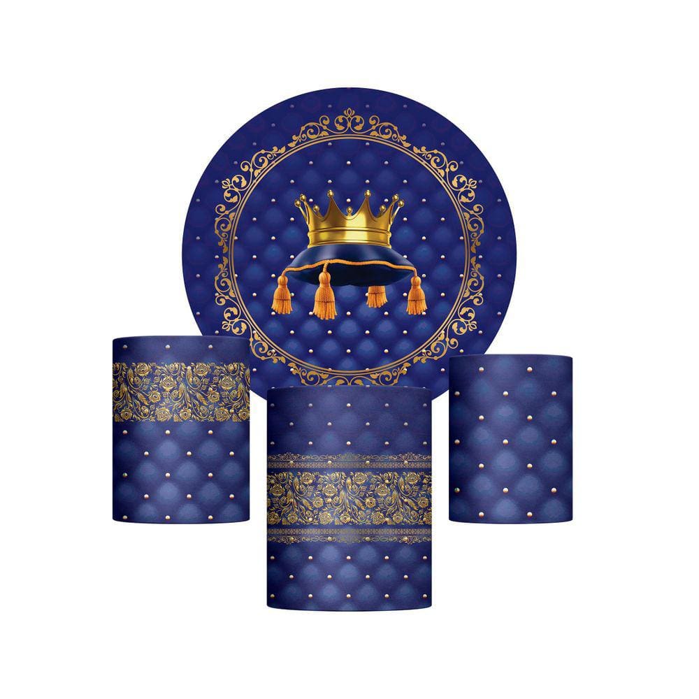 Painel lona coroa azul realeza fabrika festa | Casas Bahia