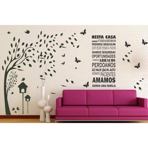 Adesivo Decorativo de Parede 2 Frase Nesta Casa | Casas Bahia