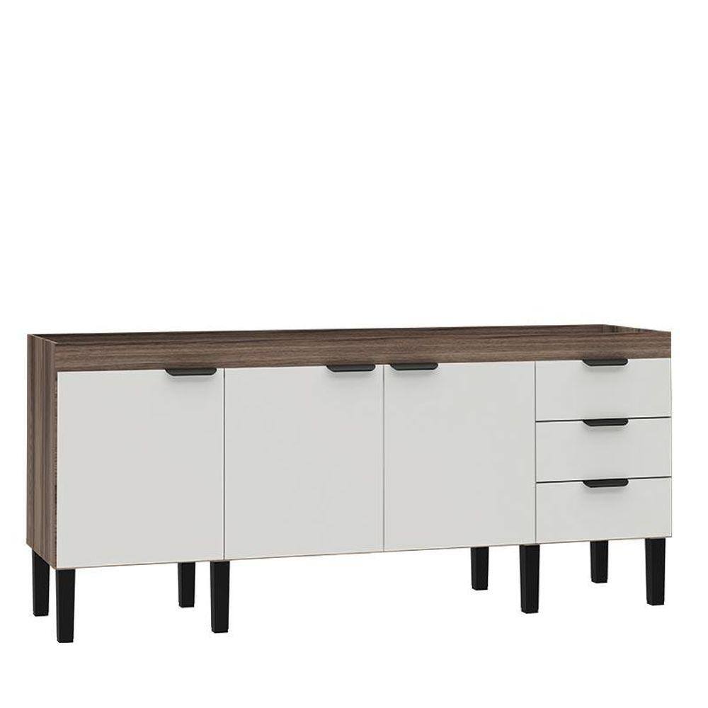 Gabinete de Cozinha Madeira Flamingo 144m Tamarindo e Branco Cozimax ...