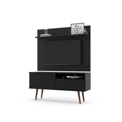 Rack Com Painel Topázio Preto - Patrimar Móveis | Casas Bahia