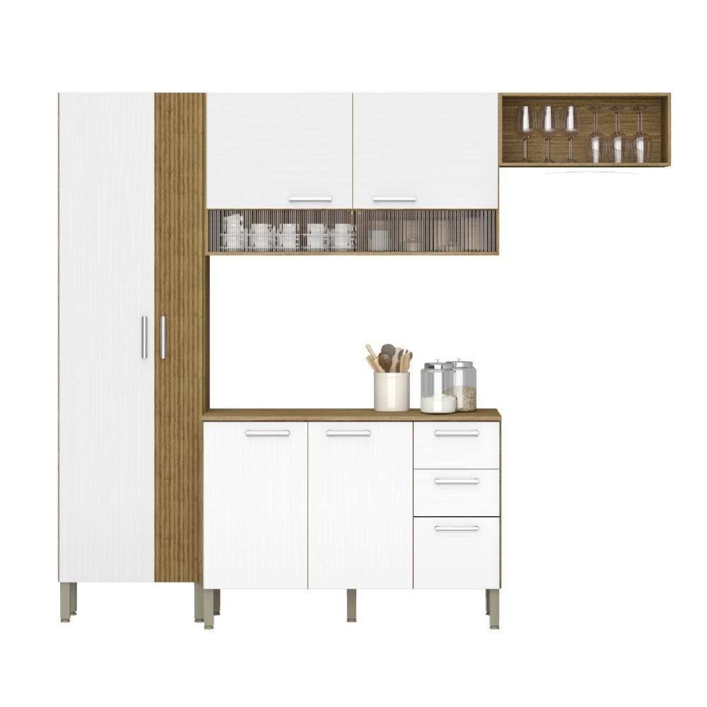 Cozinha Completa Kit's Parana Ametista Plus com Balcao 8 Portas 5 ...